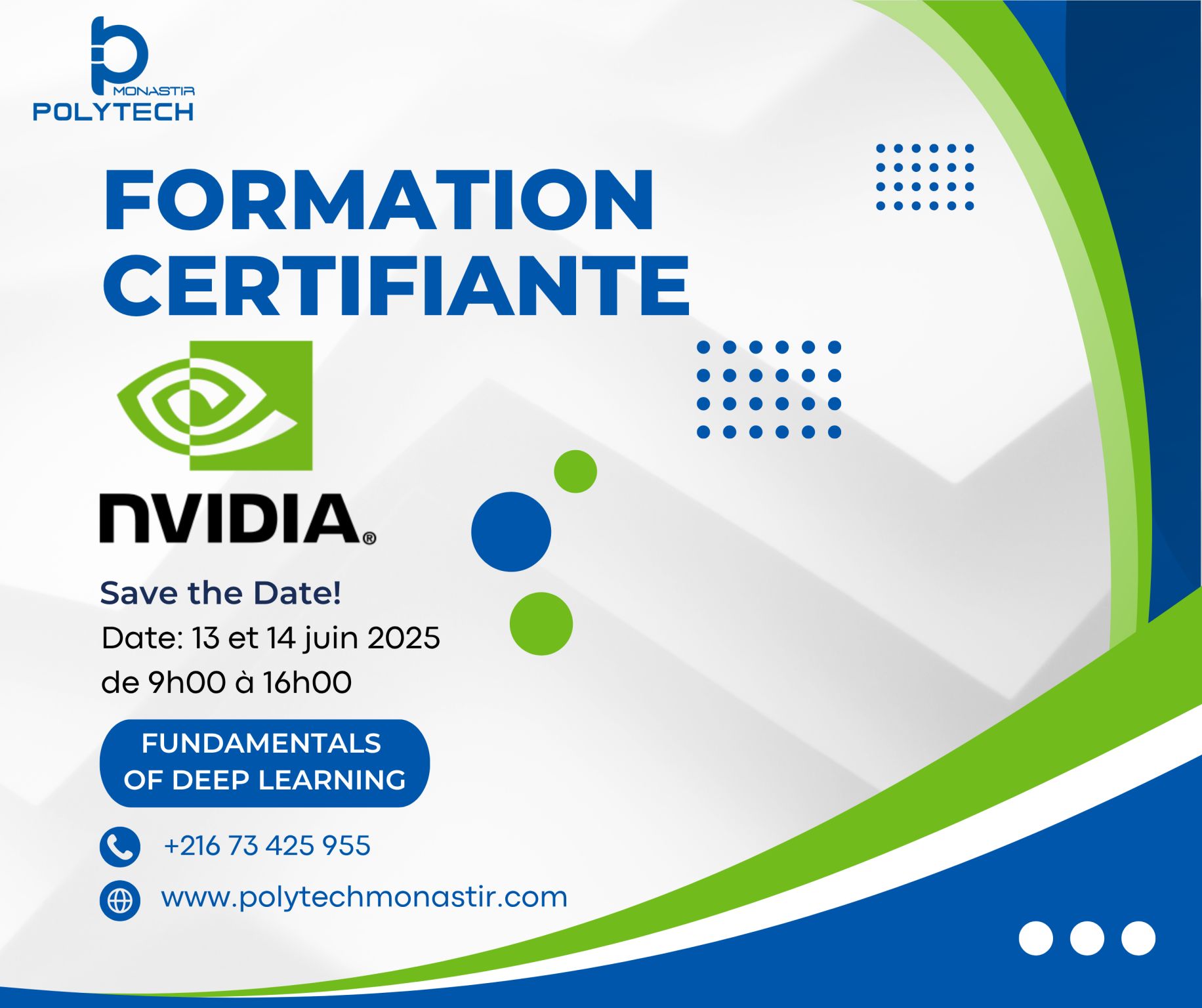 Formation Certifiante NVIDIA – IA & Deep Learning - Polytech Monastir - PolytechMonastir